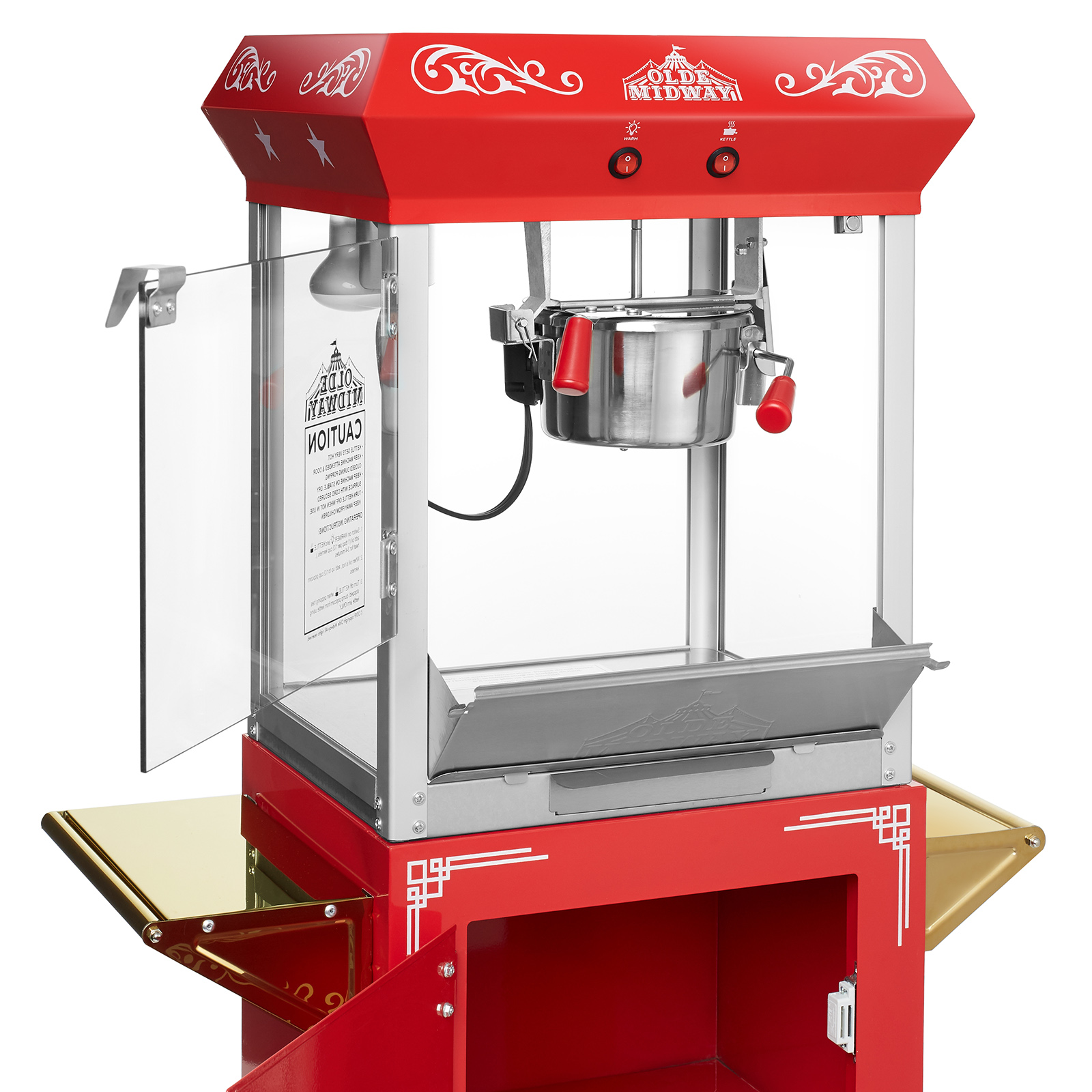 Vintage Style Popcorn Machine Maker Popper with Cart and 6-Ounce Kettle ...