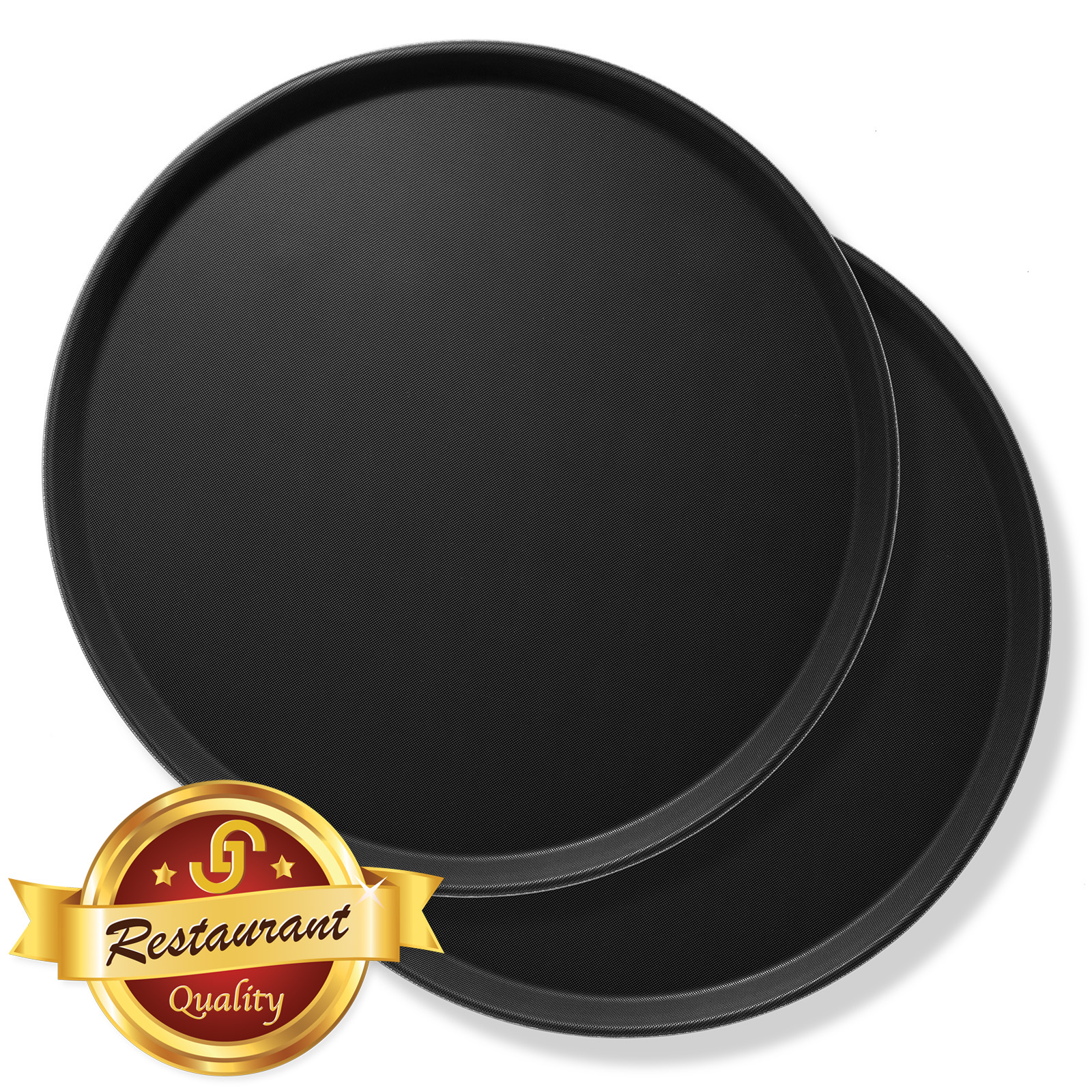 2pc Round Restaurant Serving Trays NSF Certified Non-Skid Food Service ...